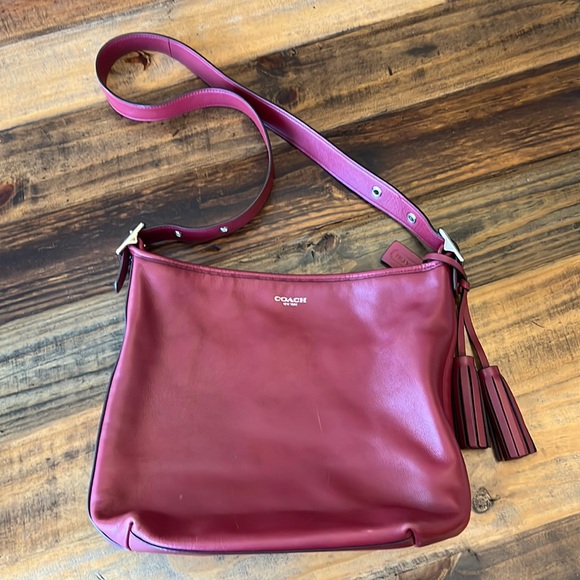 Coach | Bags | Coach Legacy Leather Duffle Berry Maroon Red Convertible ...